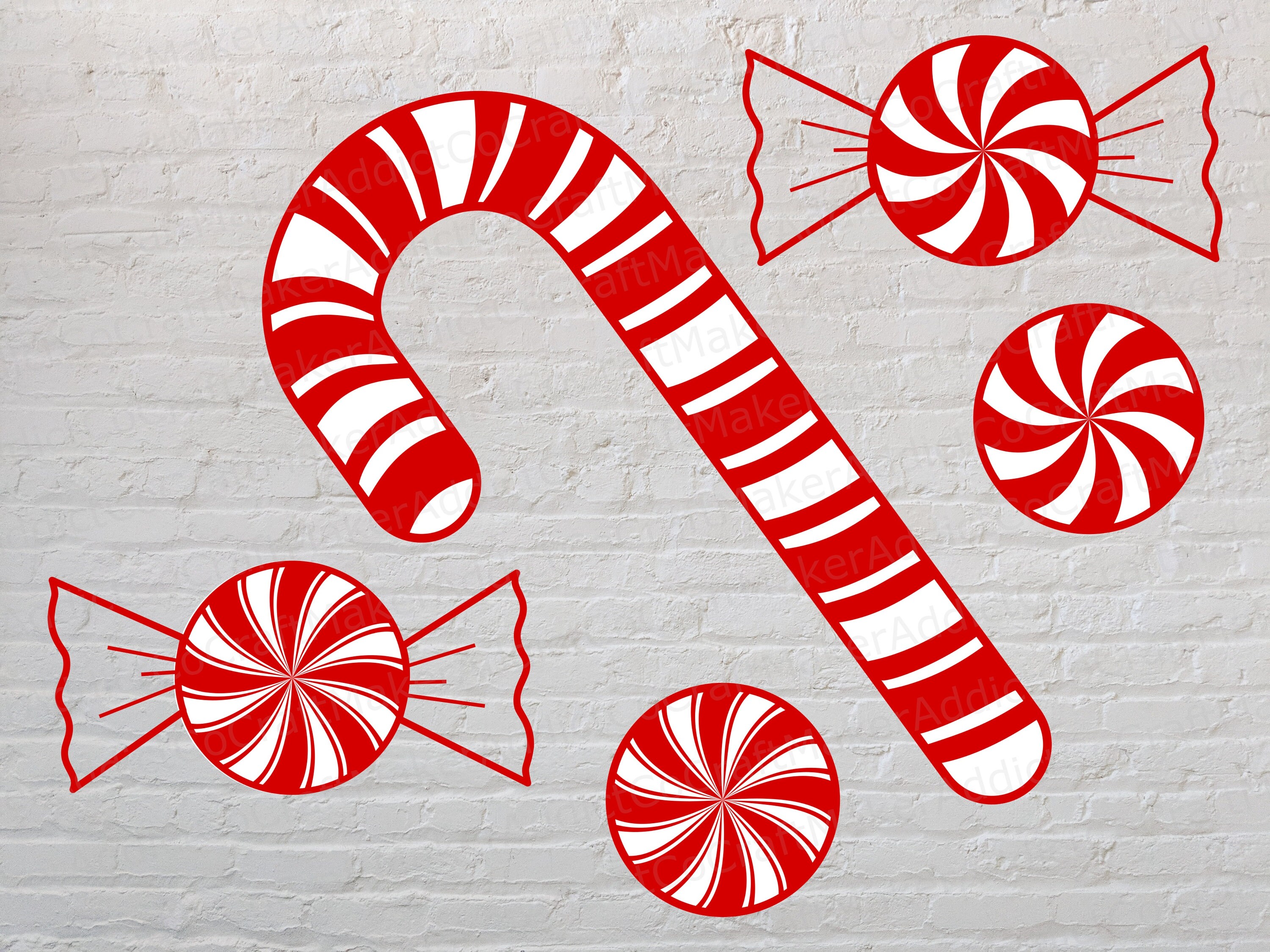Candy Cane SVG, PNG, PDF, Dxf - Cut Files - Cricut - Christmas- Winter ...