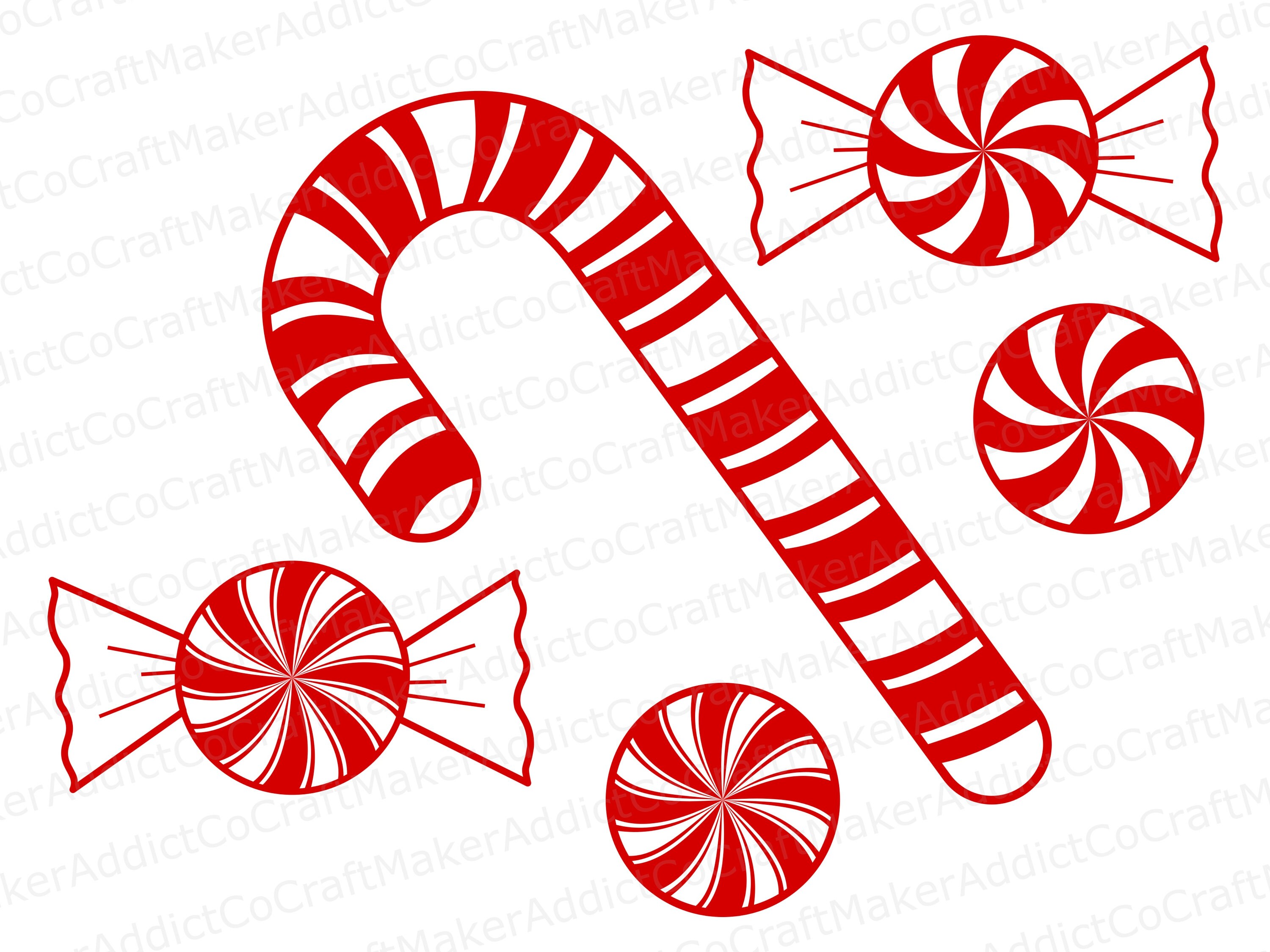 Candy Cane SVG, PNG, PDF, Dxf - Cut Files - Cricut - Christmas- Winter ...