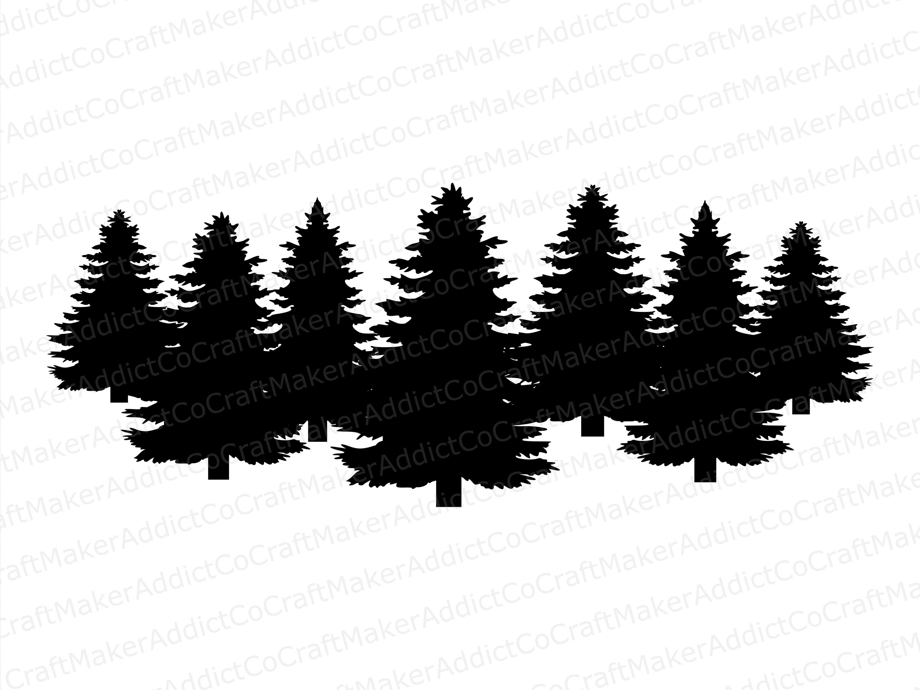 Pine Trees SVG, PNG, PDF, Dxf - Cut Files - Cricut - Christmas Trees ...