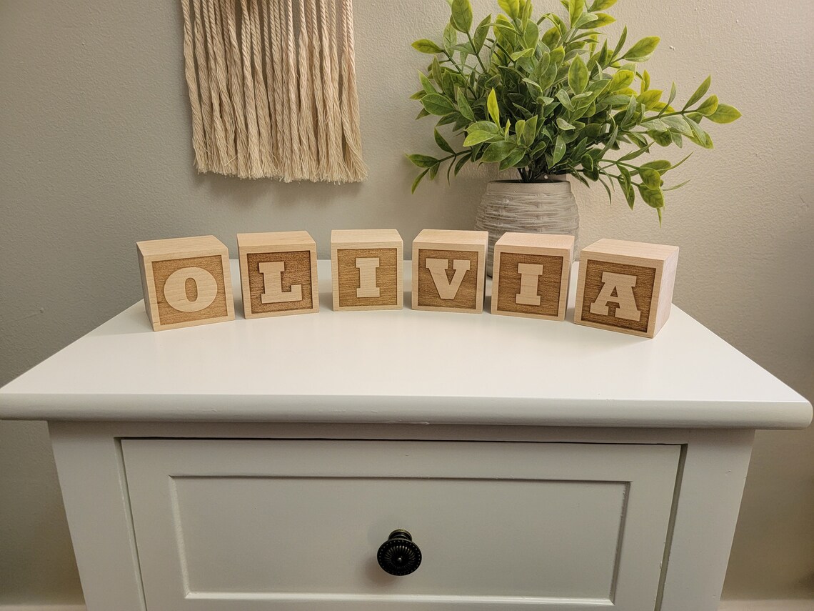 Personalized Wooden Blocks Name Blocks Alphabet Baby | Etsy