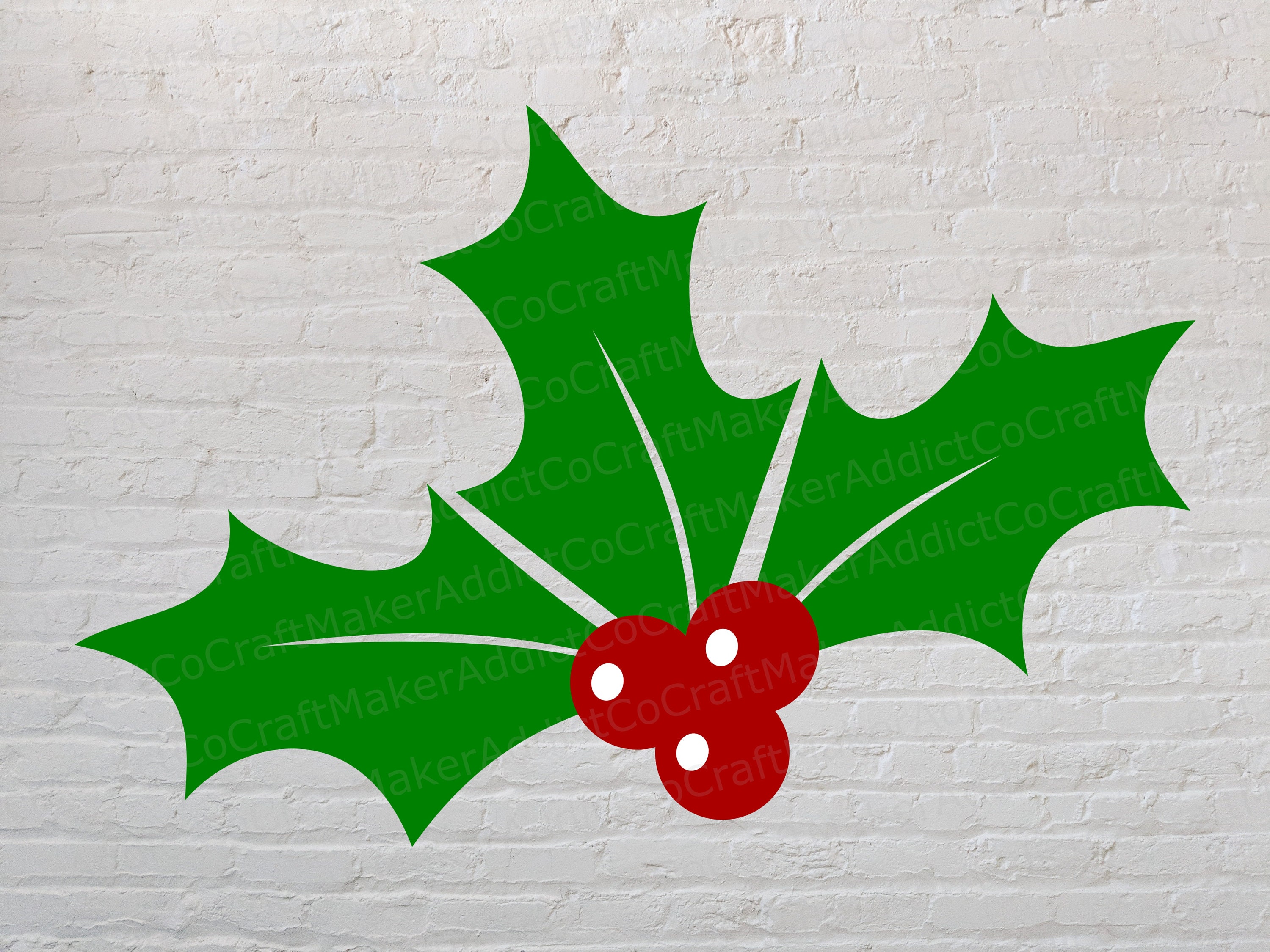 Christmas Holly SVG, PNG, PDF, Dxf - Cut Files - Cricut - Christmas ...