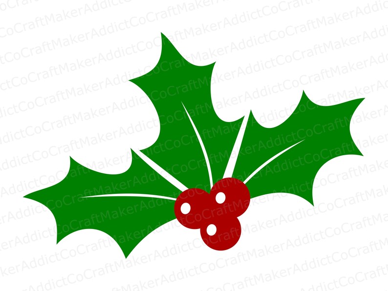 Christmas Holly SVG PNG PDF Dxf Cut Files Cricut - Etsy