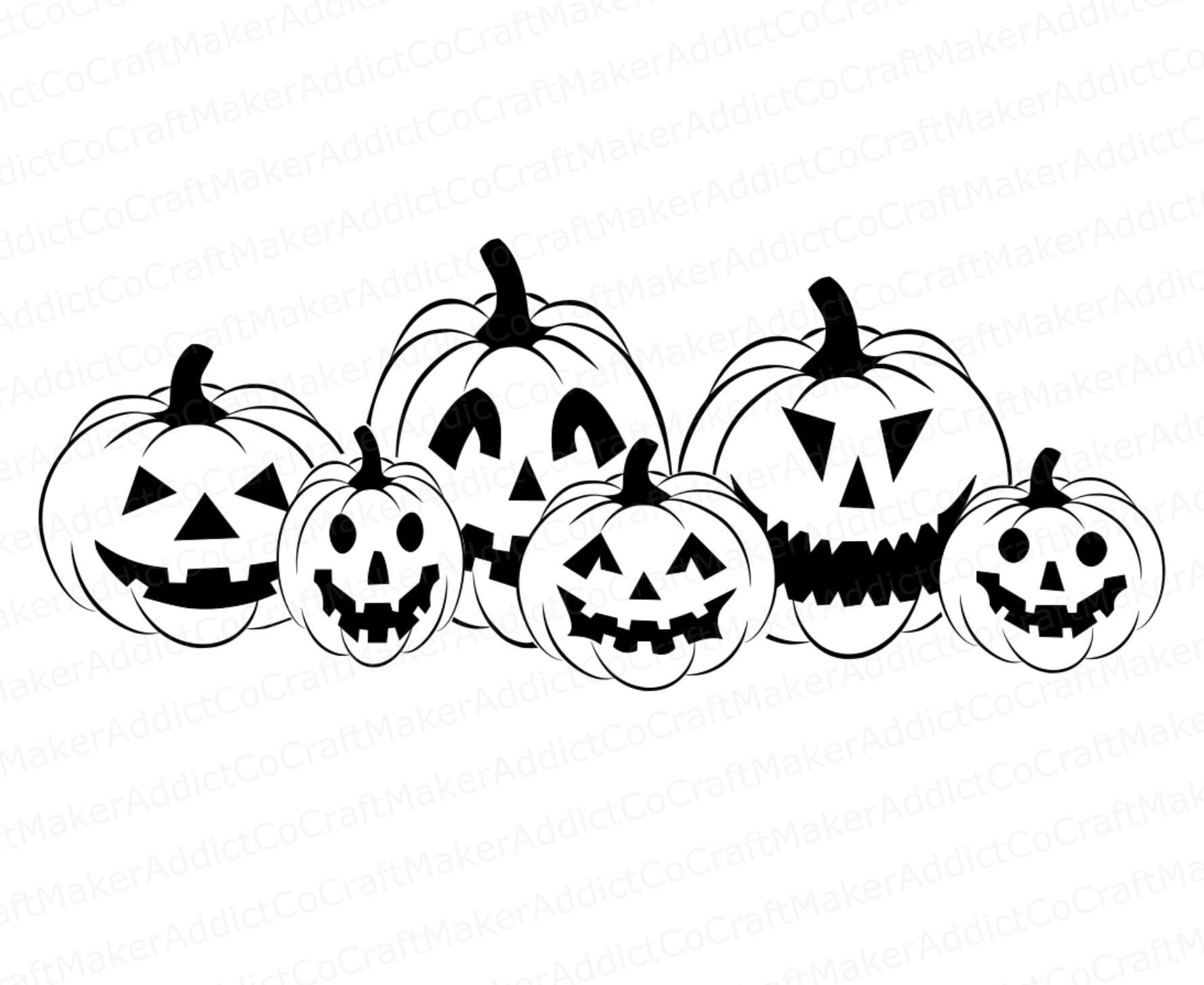 Jack-o'lanterns SVG PNG PDF Dxf Cut Files Cricut - Etsy