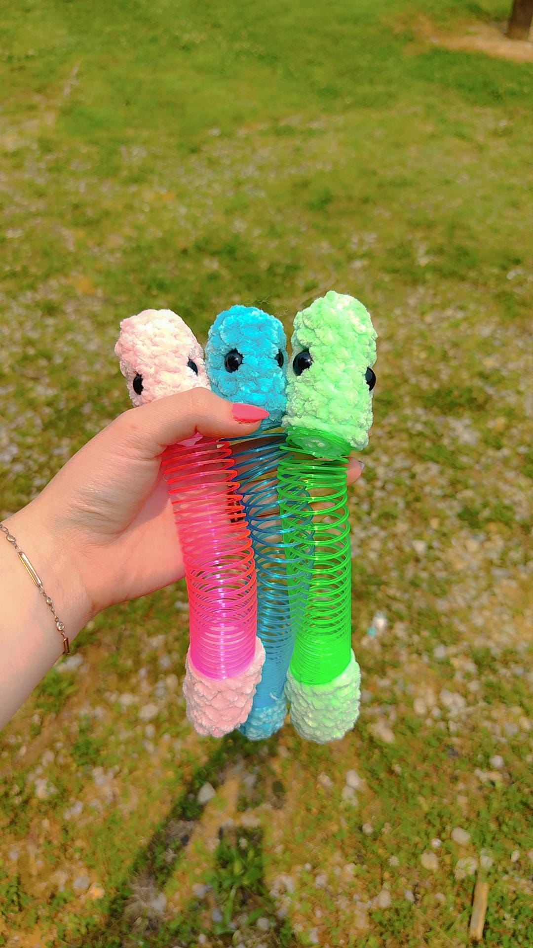Wiggle Worm- Handmade Crochet Wiggley Slinky Worms Amigurumi Stuffed ...