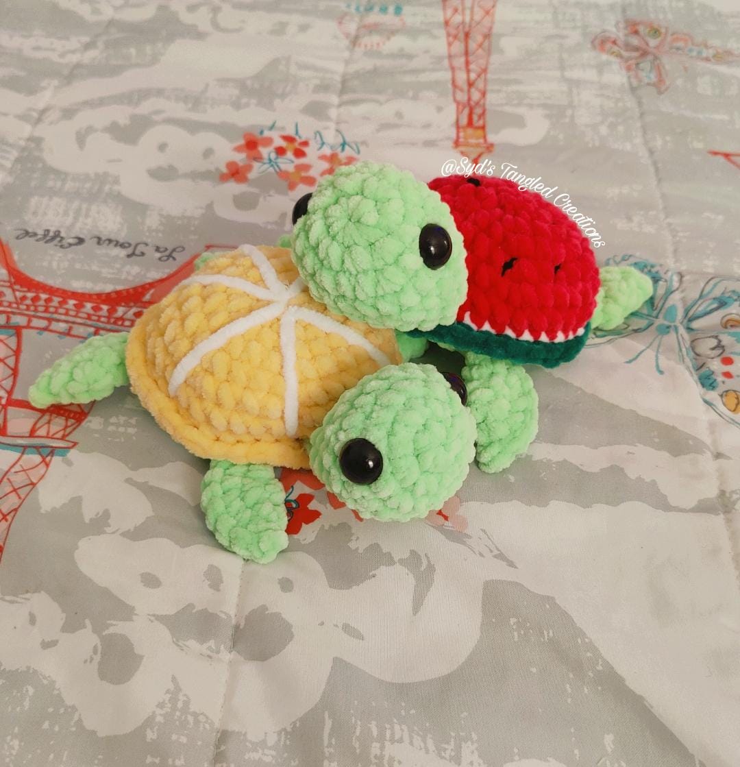 PATTERN- Crochet Watermelon/lemon Sea Turtle Crochet Pattern How to ...