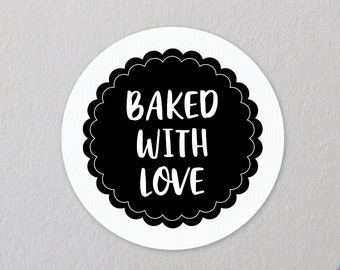Baked With Love Stickers Personalized Food Labels From the - Etsy