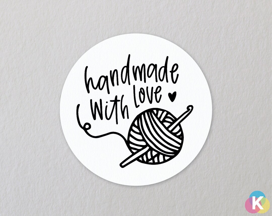 Crochet Stickers, Handmade With Love Stickers, Crocheted With Love ...