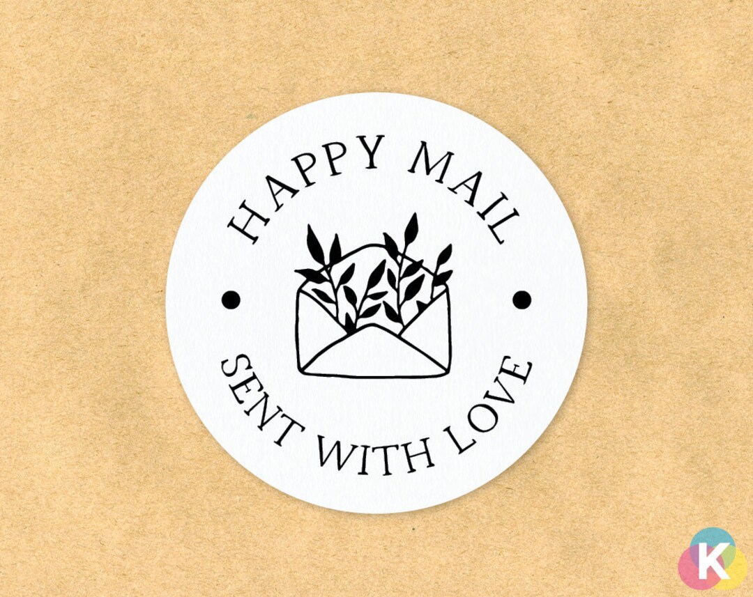 Happy Mail Stickers, Sent With Love Stickers, Botanical Packaging ...