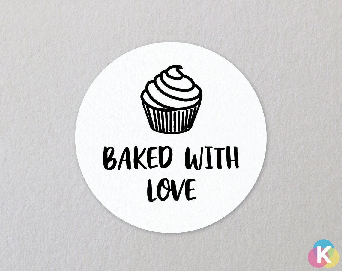 Baked With Love Stickers Baking Stickers Cute Cupcake - Etsy