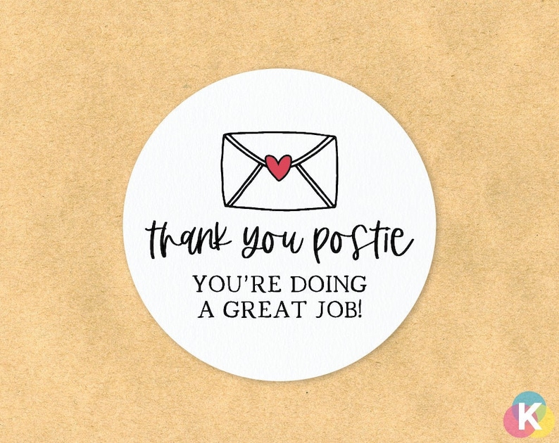 Thank You Postie Stickers Happy Mail Stickers Postman | Etsy