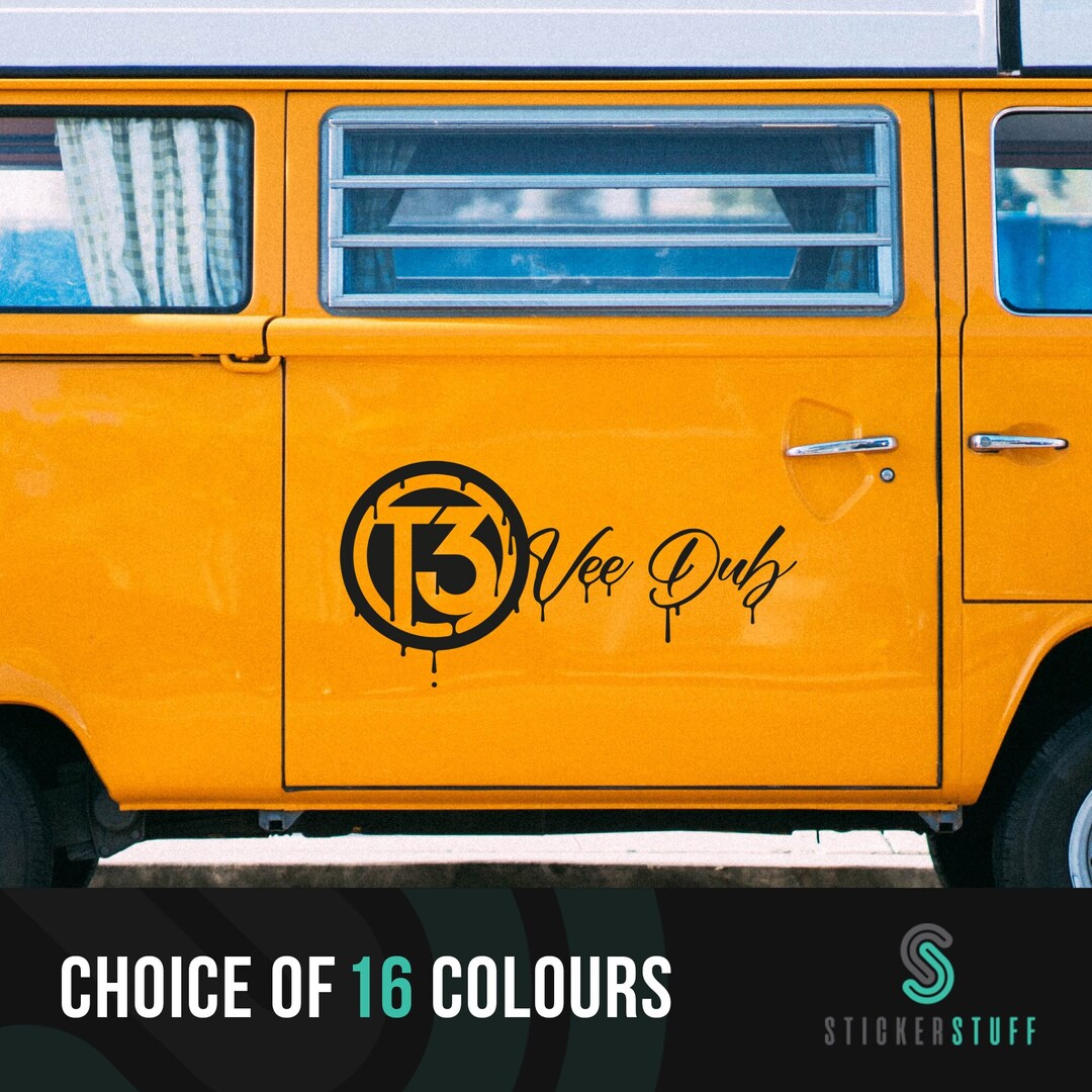 VW Transporter T3 T4 T5 Roundel Decal Stickers - Melting Design (set of ...