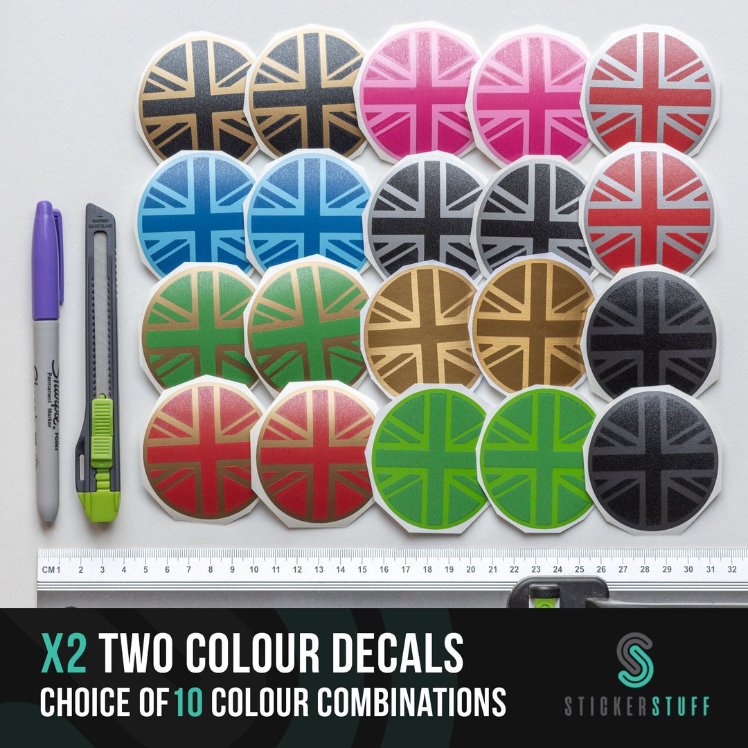 British UK Union Jack Flag Round Decal Sticker for Bike Frame Car ...