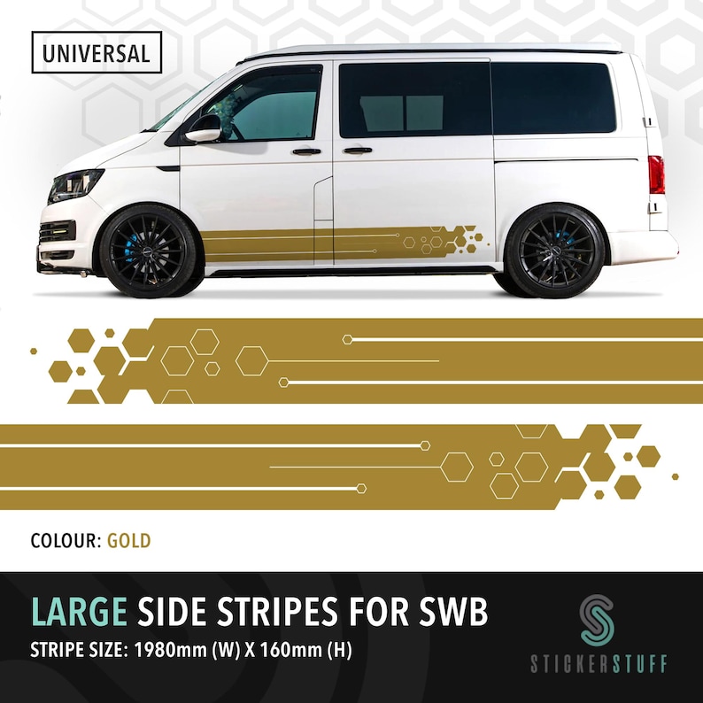 Van or Car Side Stripes Decal Set: Universal Fit - Etsy