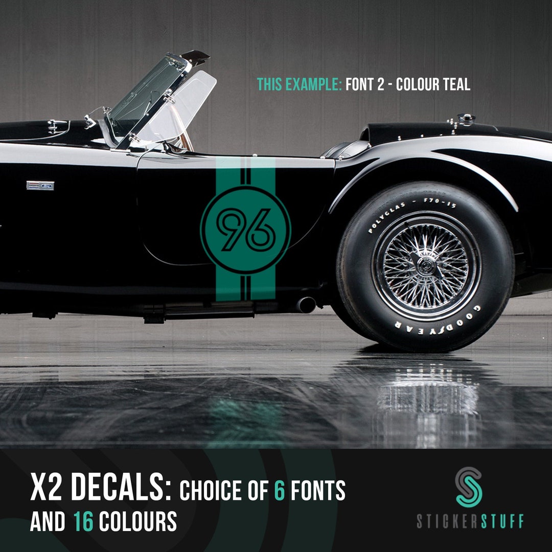 Personalised Custom Racing Number Roundel With Stripe Decal - Etsy