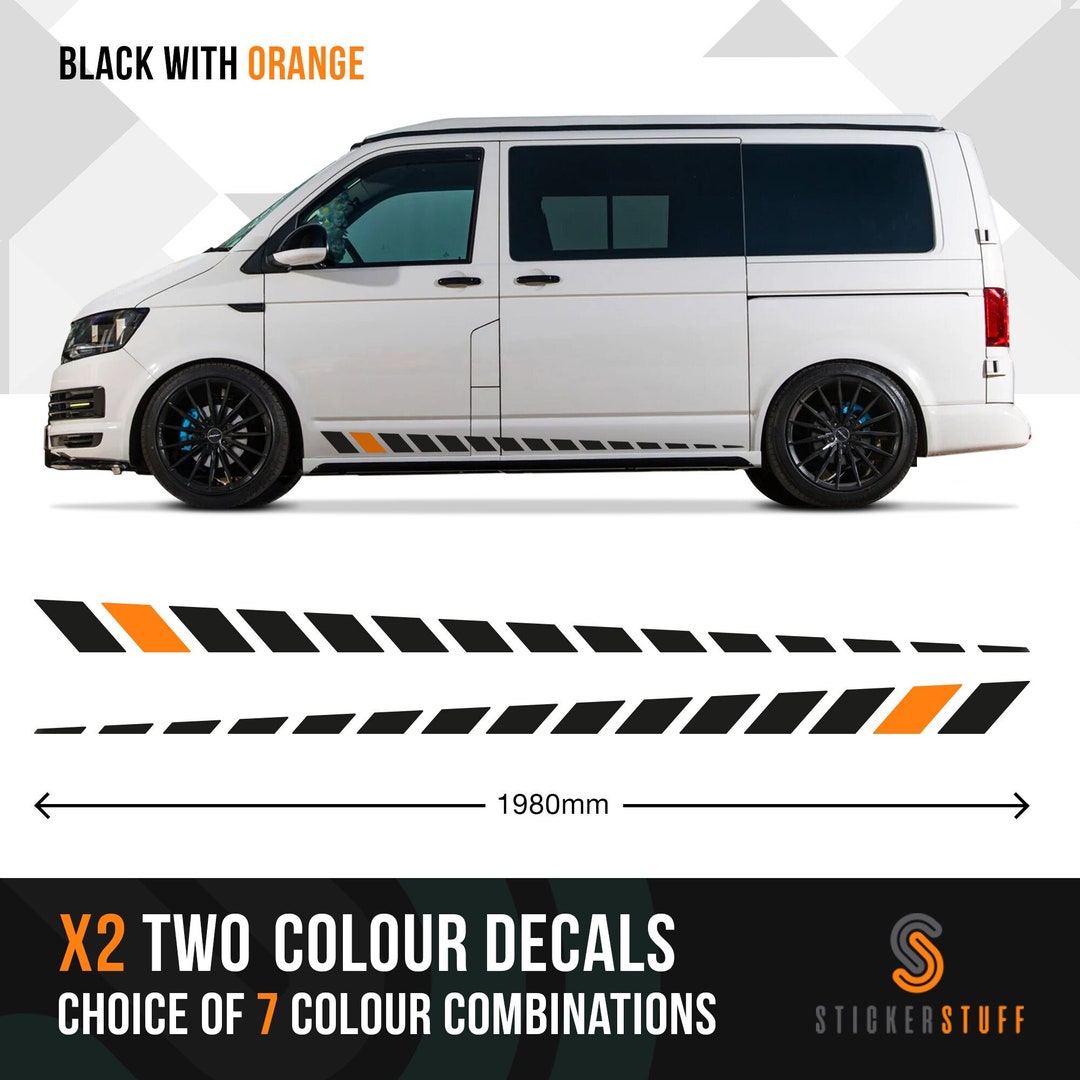 Van Side Stripes Decal Vinyl Customisable Sticker Suitable for VW ...