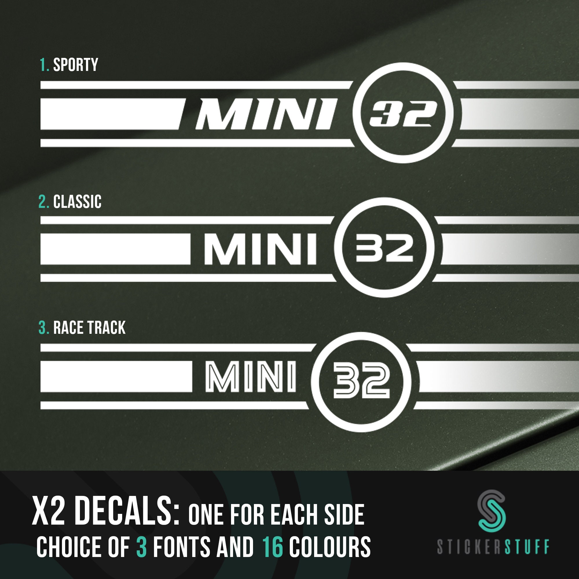 Personalised Mini Racing Number Roundel With Pin Stripe Door Decals - Etsy