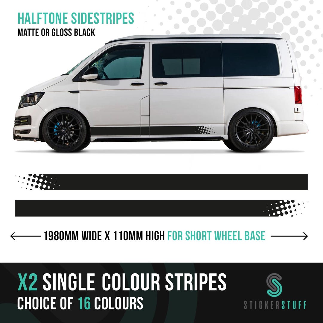 Van Side Stripes Decal Vinyl Customisable Sticker Suitable for VW ...
