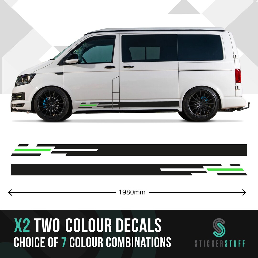 Van Side Stripes Decal Vinyl Customisable Sticker Suitable for VW ...