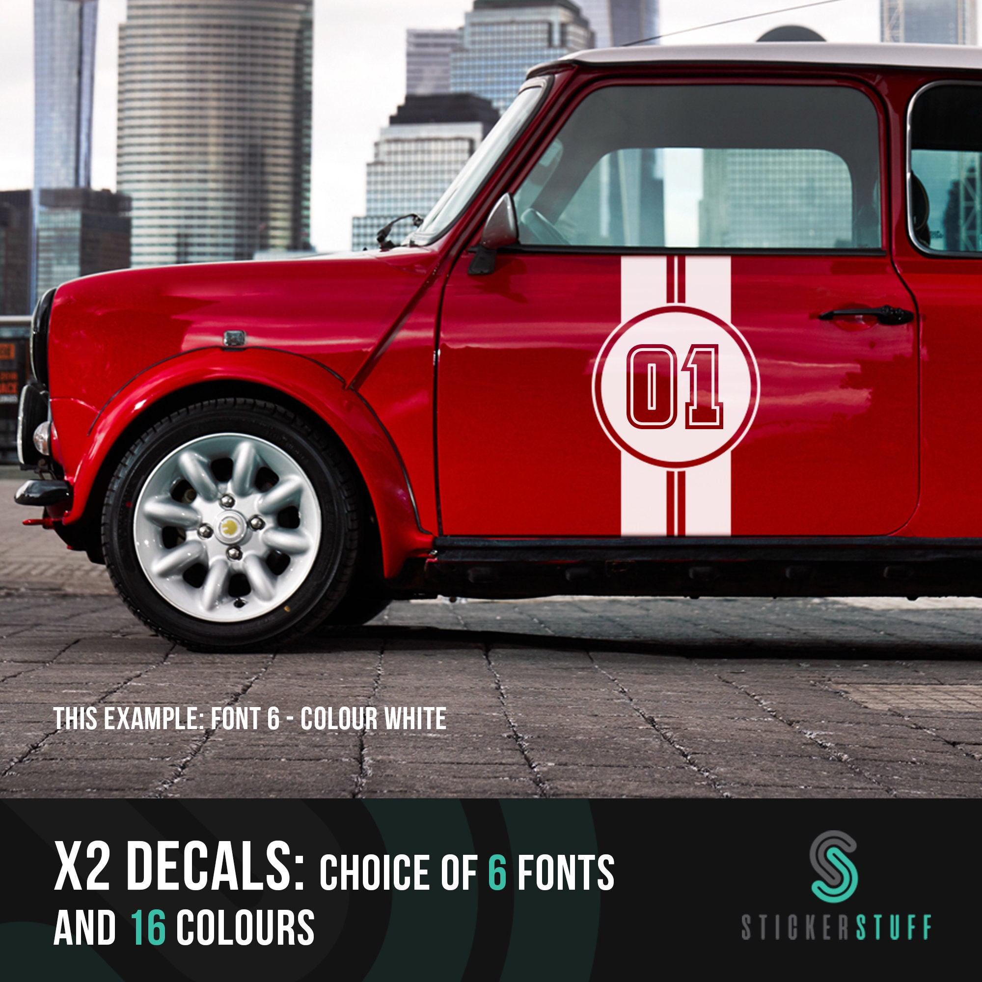 Personalised Custom Racing Number Roundel With Stripe Decal - Etsy