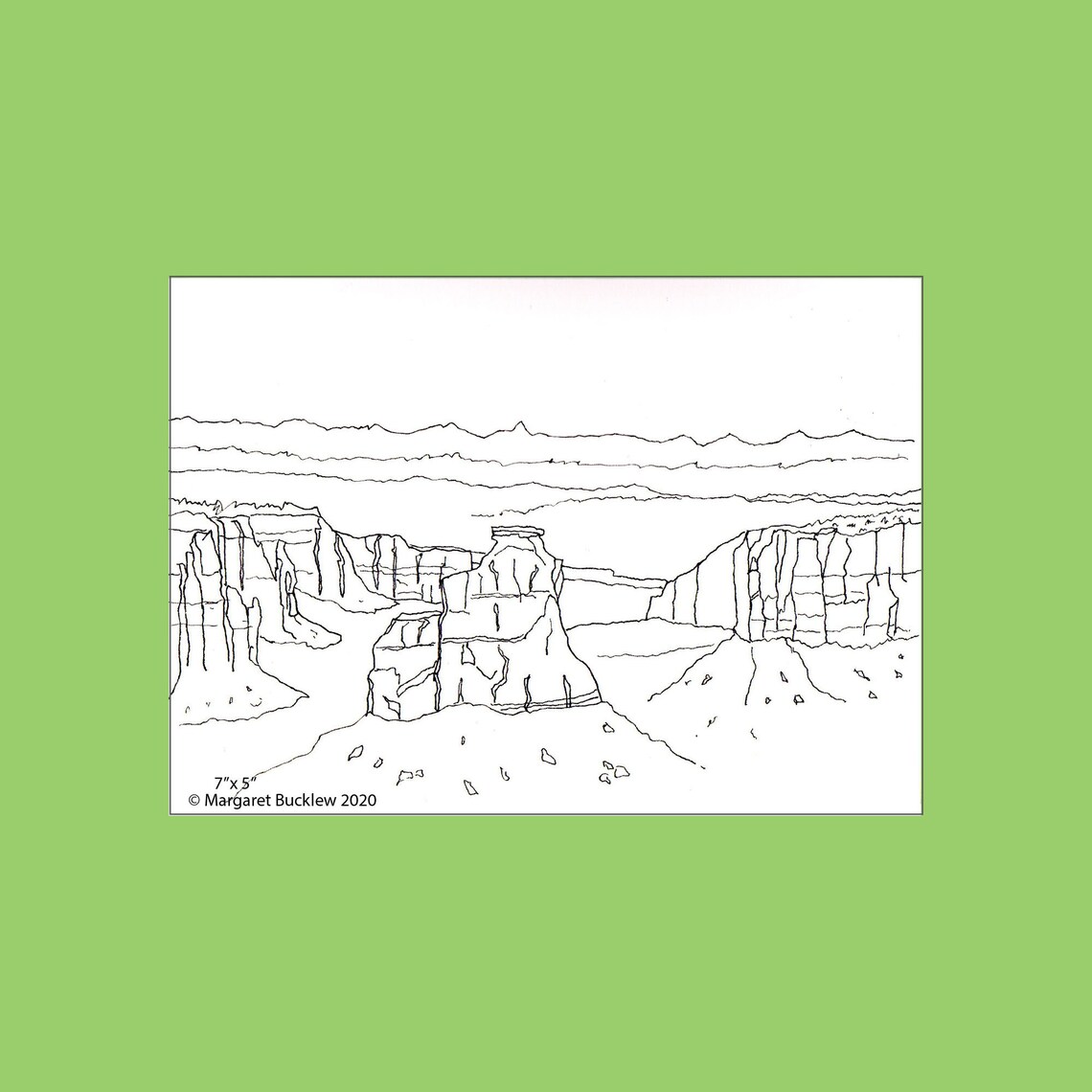 Colorado National Monument template trace & paint watercolor | Etsy