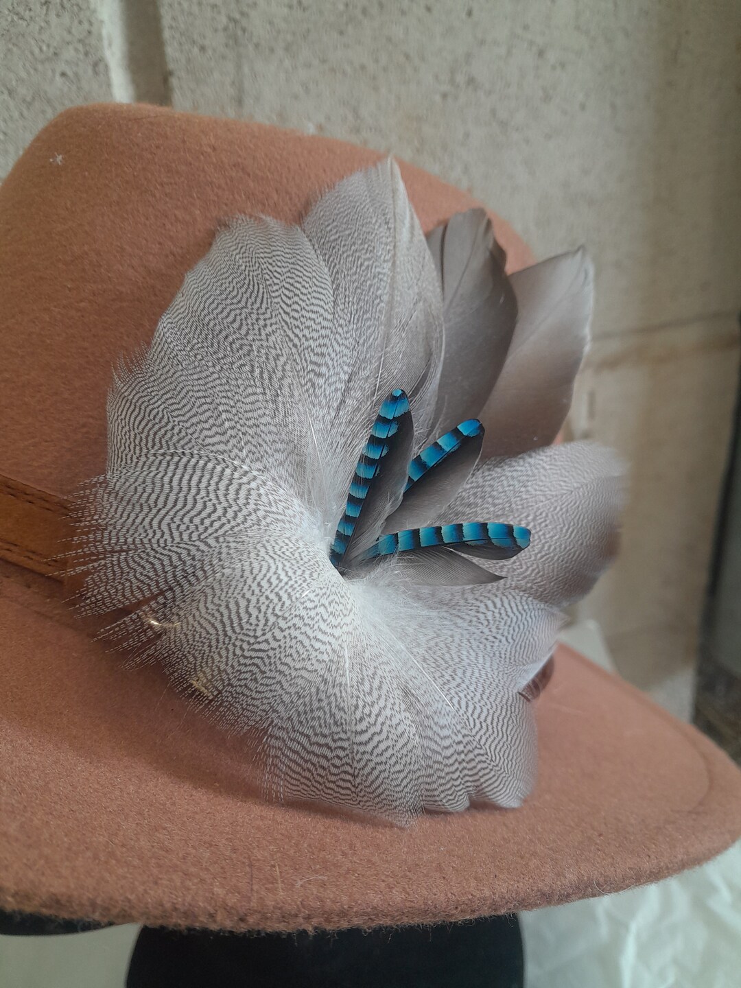 Game Feather and Small Rifle Shell Pin, Pheasant Feather Brooch ...