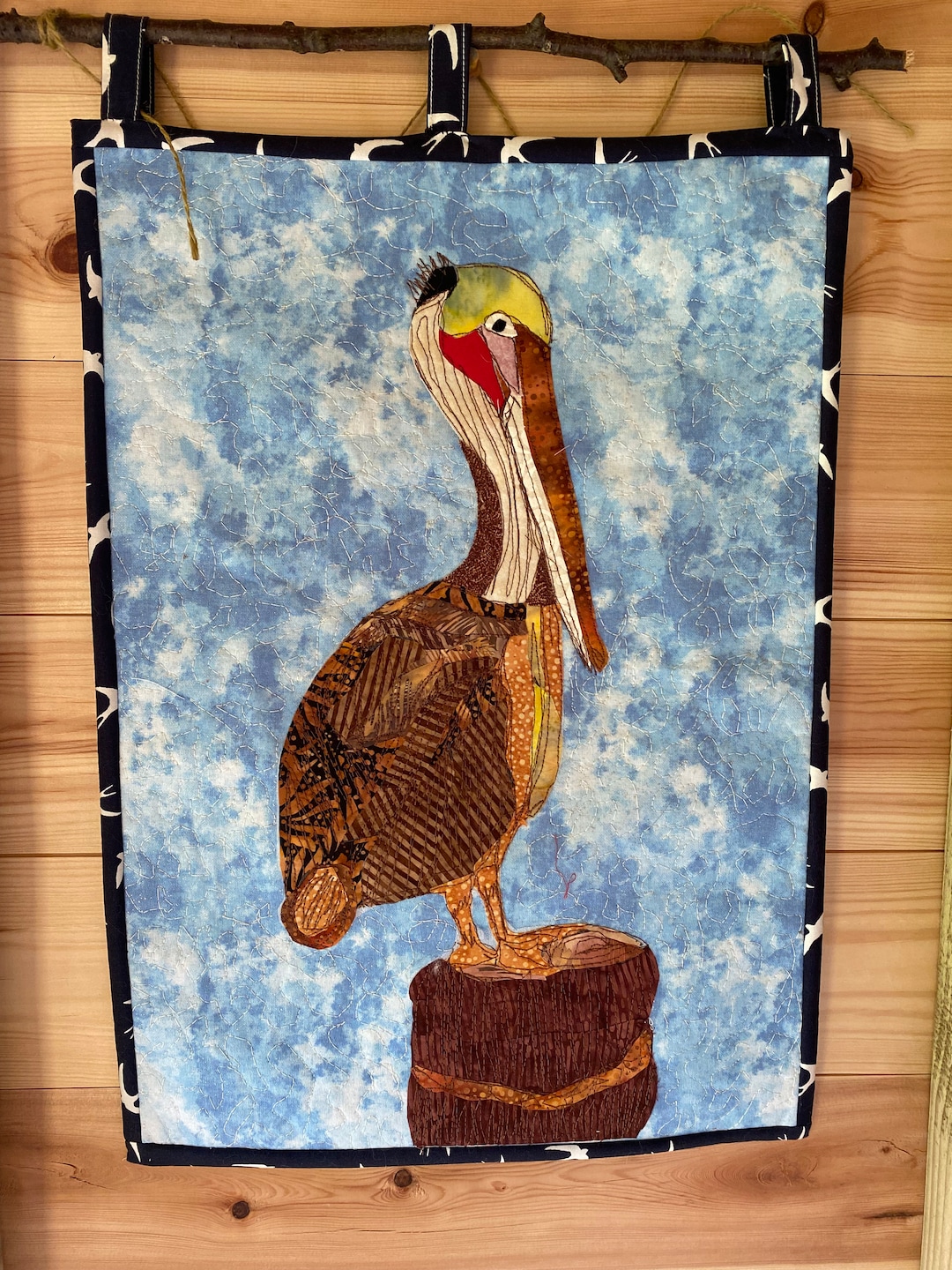 Pelican Textile Collage Wall Art FREE SHIPPING - Etsy