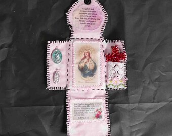 Pocket Shrine Virgin Mary Handmade Slow Stitched FREE SHIPPING - Etsy
