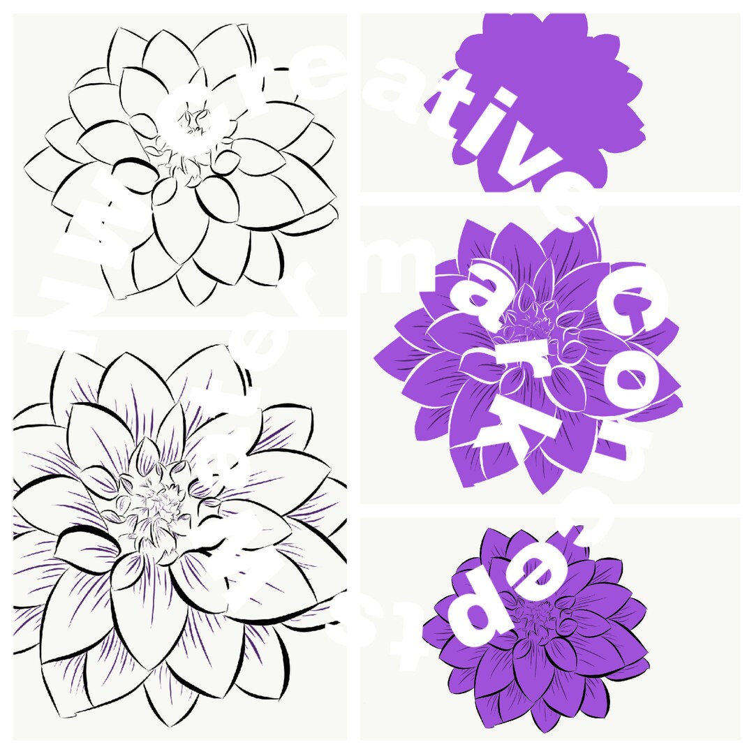 Dahlia Flower SVG & PNG Download - Etsy