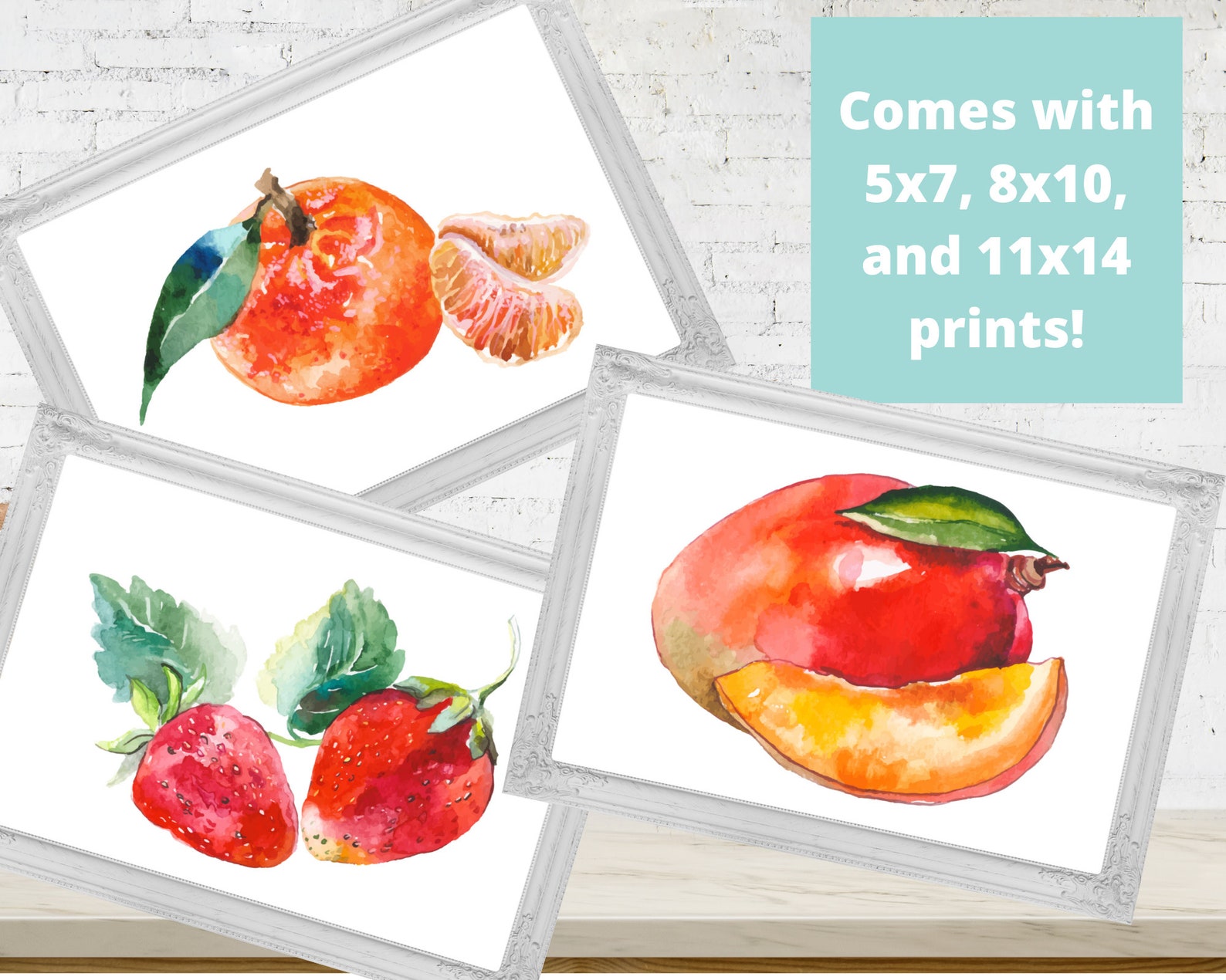 Watercolor Fruit Art Prints Includes 12 Prints for the Price - Etsy