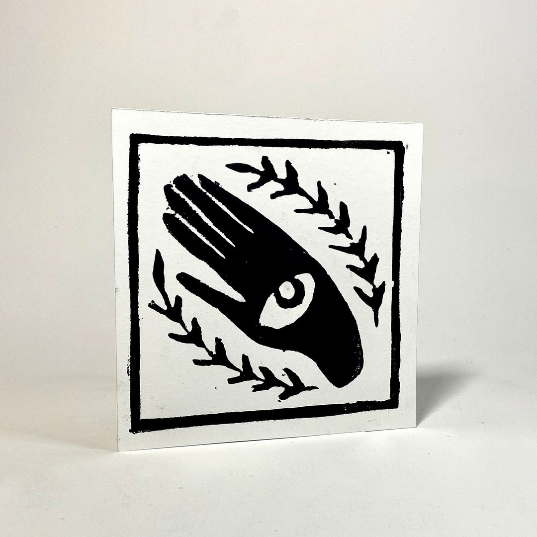 Linocut Hand Eye - Etsy
