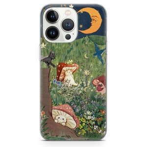 Cottagecore Aesthetic Phone Case - Frog Witch Mushroom Cover for iPhone 15 Pro Max 14 13 12 11 8 ...