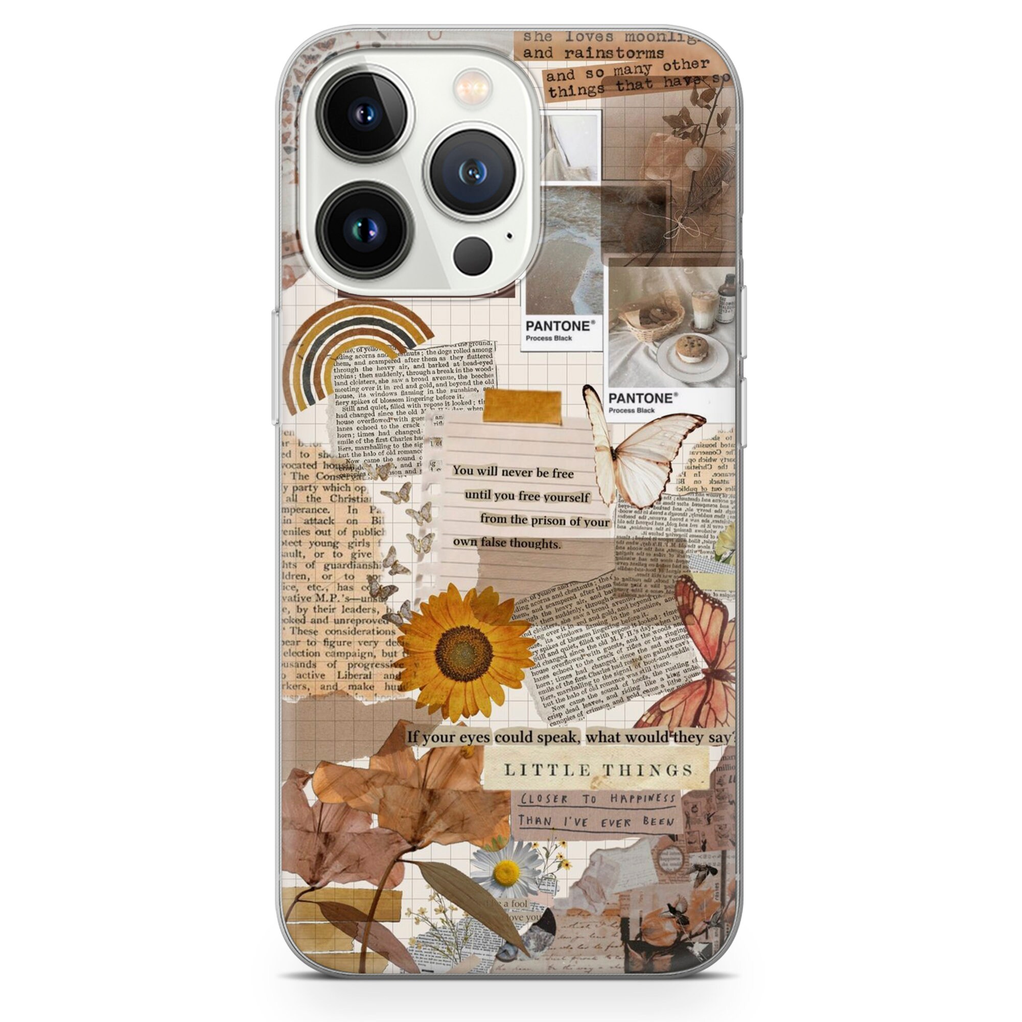 Newspaper Aesthetics Phone Case Nature Art Cover for iPhone - Etsy