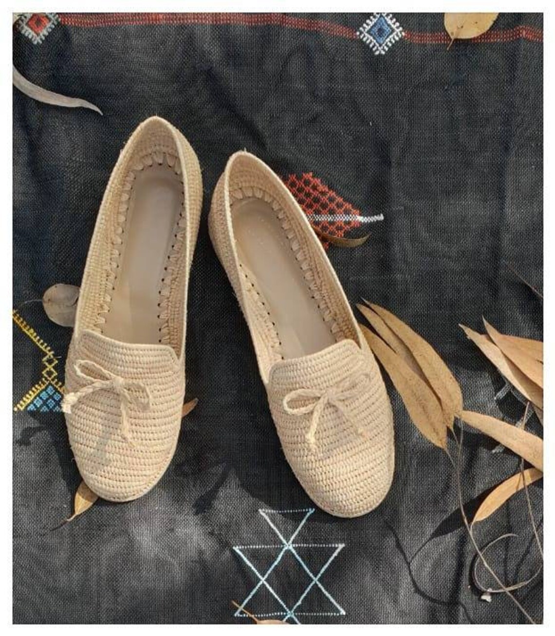 Natural Raffia Slippers - Etsy