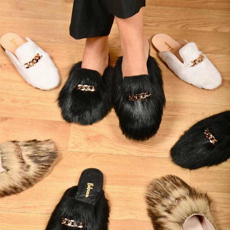 Fluffy Slides - Etsy