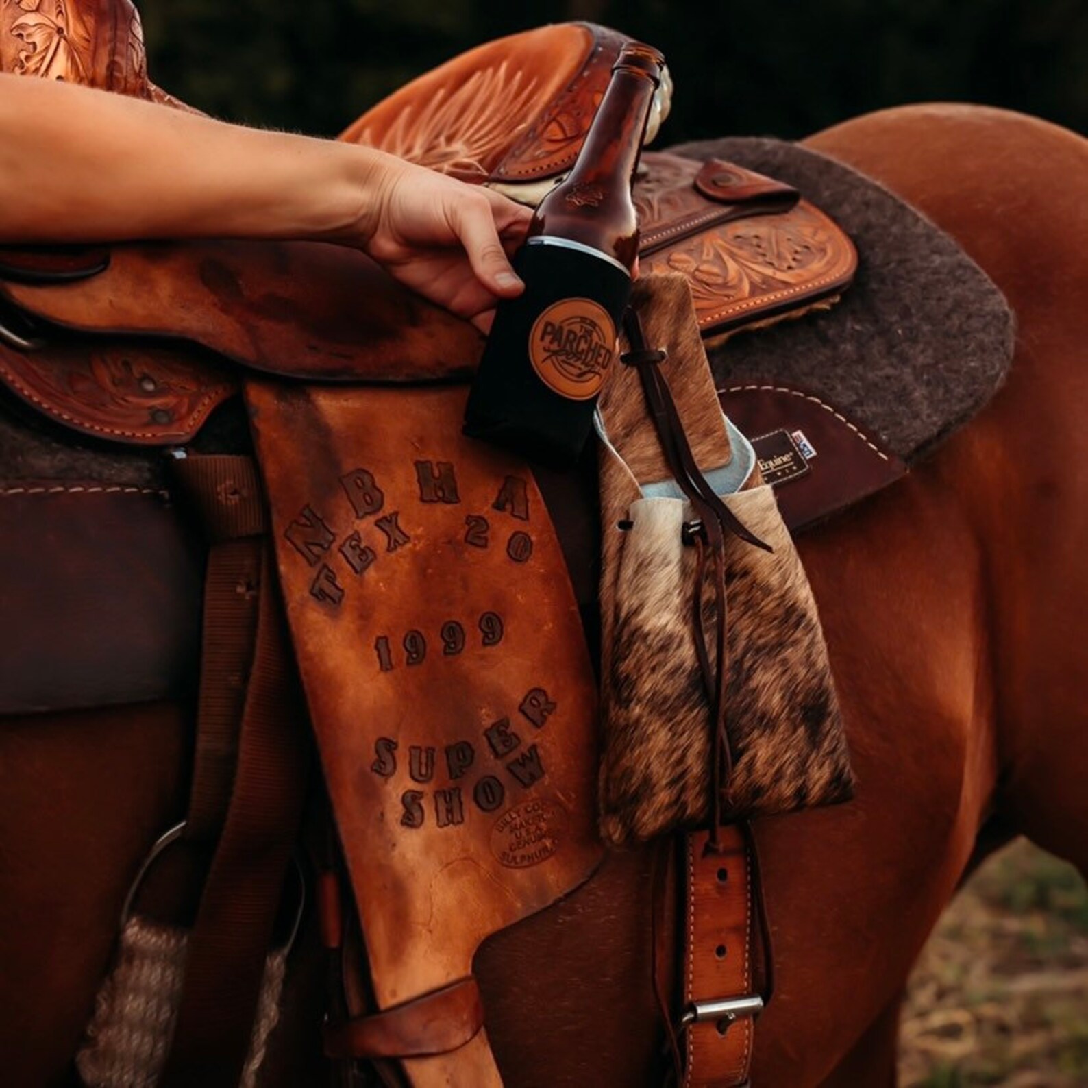Shorty Cowhide Saddle Drink Holder sellers Choice - Etsy