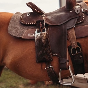 Cowhide Saddle Drink Holder, Cell Phone Holder, Western Wedding Gift ...