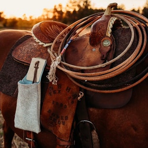 Cowhide Saddle Drink Holder, Saddle Phone Holder, Cowboy Christmas ...