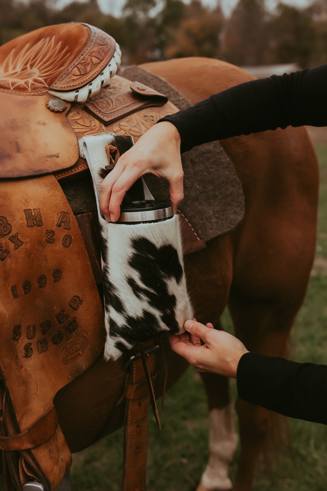 Short Saddle Drink Holder, Cell Phone Holder, Bag, Western Gift, Rodeo ...