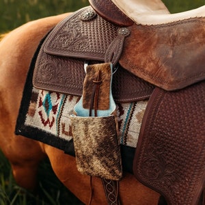 Shorty Cowhide Saddle Drink Holder, Saddle Cell Phone Holder, Saddle ...