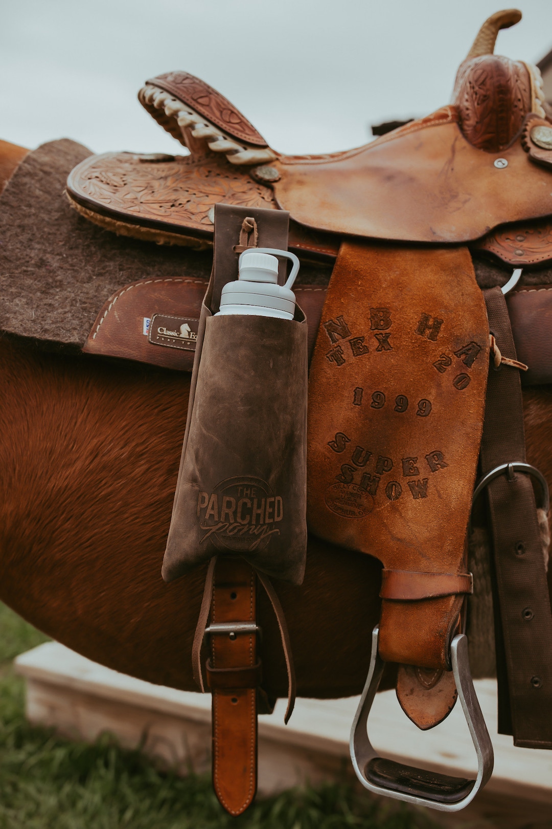 Custom Leather Saddle Drink Holder – Personalized With Brand, Name or ...