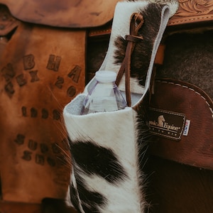 Shorty Cowhide Saddle Drink Holder, Saddle Cell Phone Holder, Bottle ...