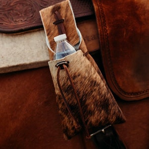 Shorty Cowhide Saddle Drink Holder, Saddle Cell Phone Holder, Horse ...