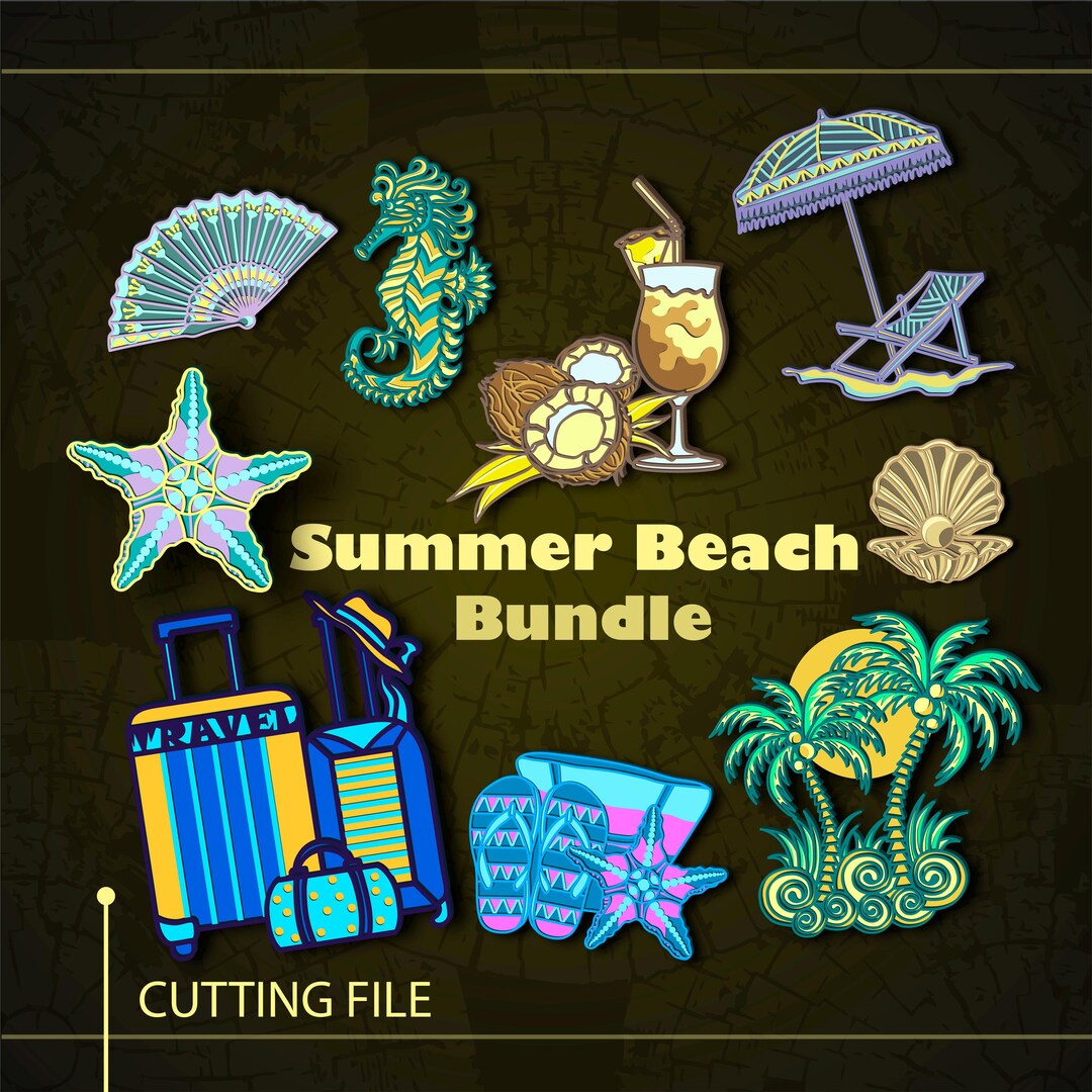 Bundle Summer Beach Multilayer SVG/ Summer Beach CNC File/ Cricut File ...