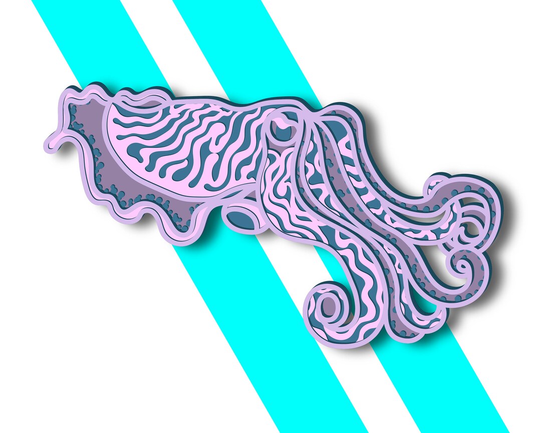 Squid Multilayer SVG/ Squid CNC/ Multilayer Svg/ Cutting File Svg ...