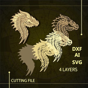 Dragon Multilayer SVG/ Dragon CNC File/ Cutting File Svg/ Paper Cut ...