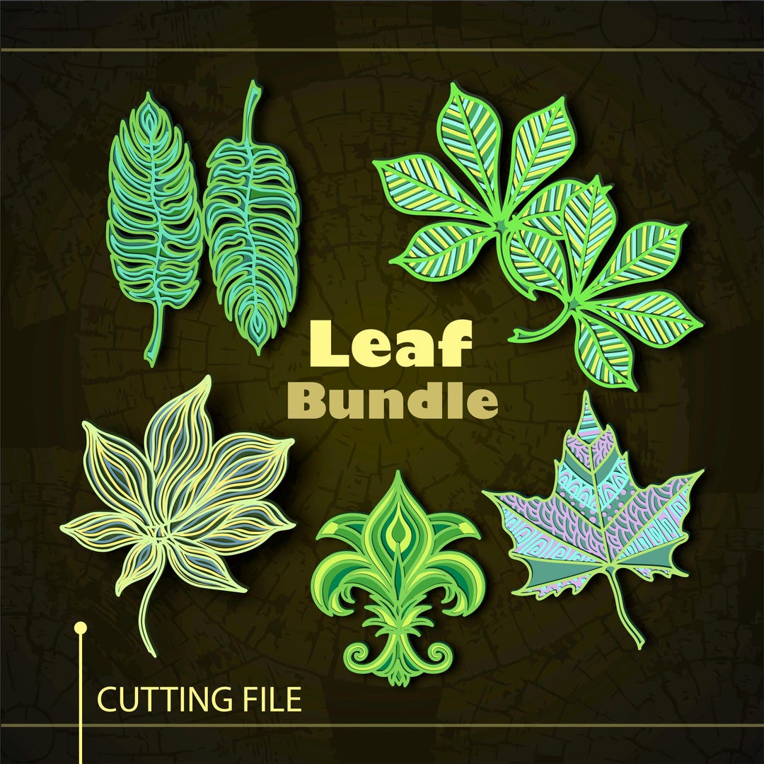 Bundle Leaf Multilayer SVG/ Bundle Leaf CNC File/ Cutting File Svg ...