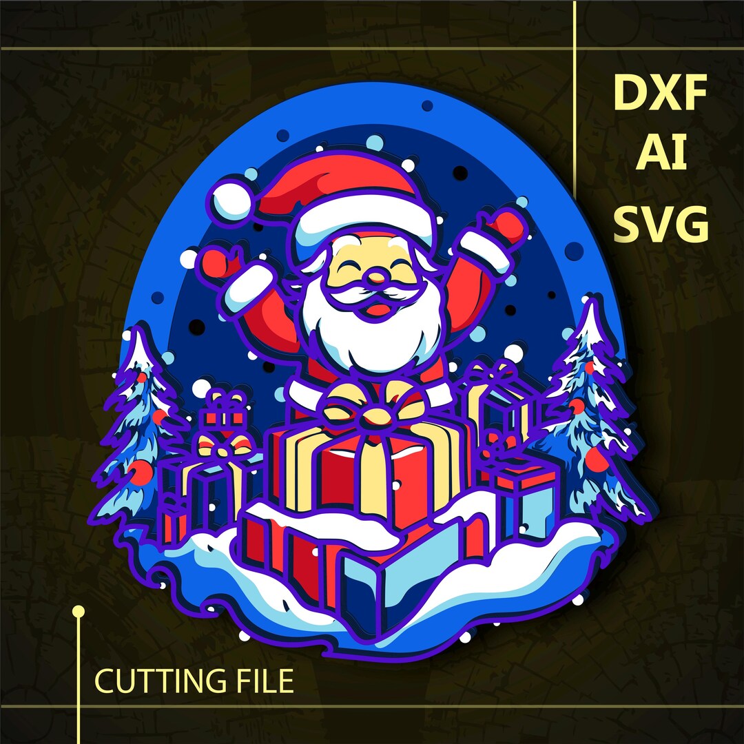 Santa Multilayer SVG. CNC. Cricut. Paper Cutting. Laser Cut File. 3D ...
