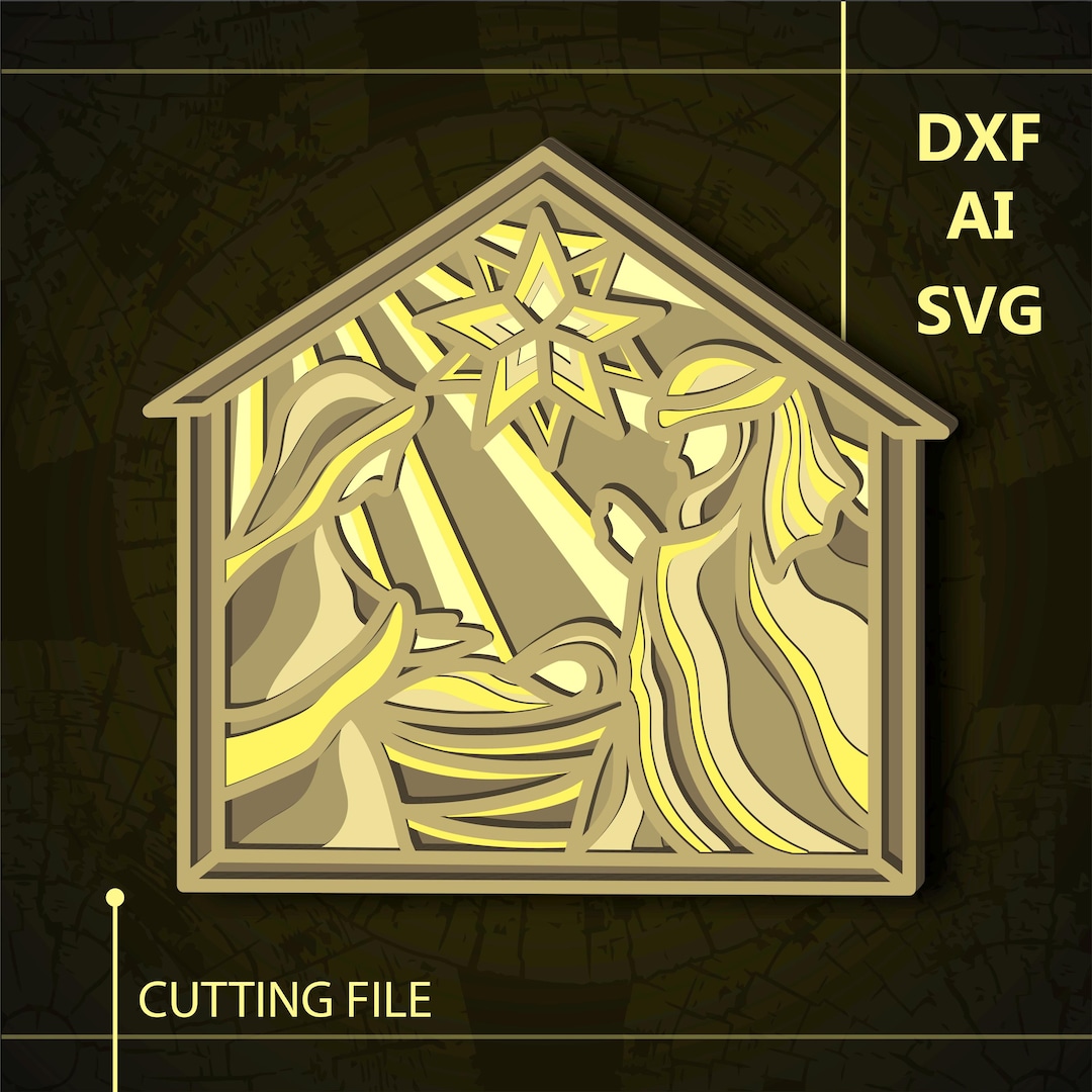 Nativity Scene Multilayer SVG. CNC. Cricut. Paper Cutting. Laser Cut ...