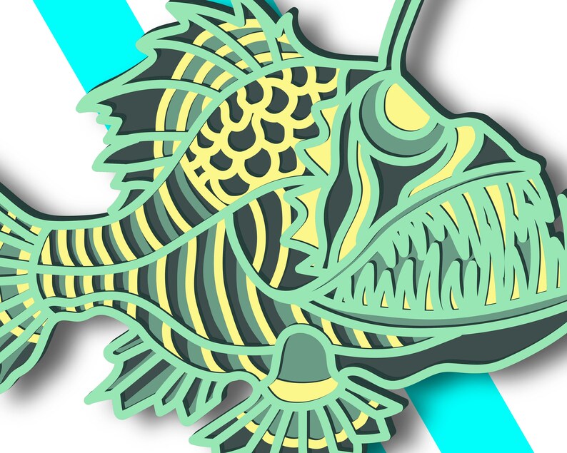 Angler Fish Multilayer SVG/ Angler Fish CNC/ Multilayer Svg/ - Etsy