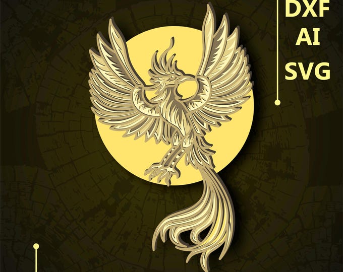 Multilayer Phoenix Laser Cut File 3D Layered Phoenix Paper Cut SVG ...